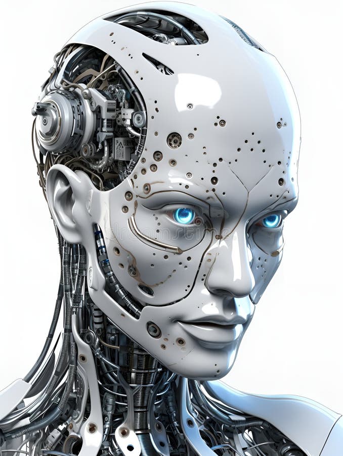 AI Robot Side-view Headshot Portrait (AI Generated) Stock Illustration ...