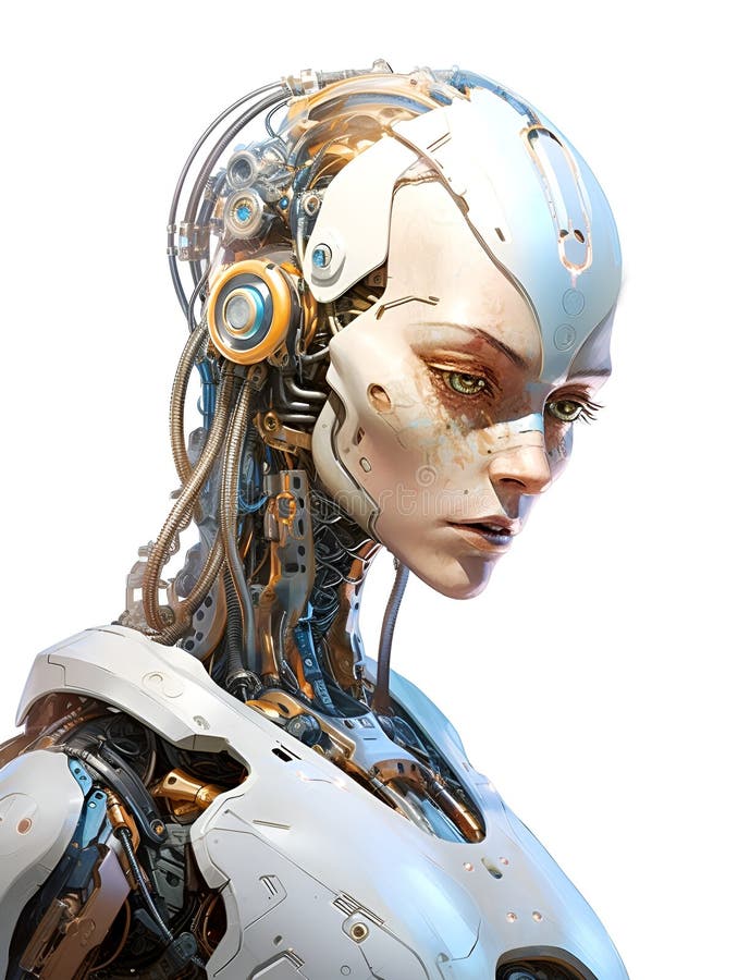 AI Robot Side-view Headshot Portrait (AI Generated) Stock Illustration ...