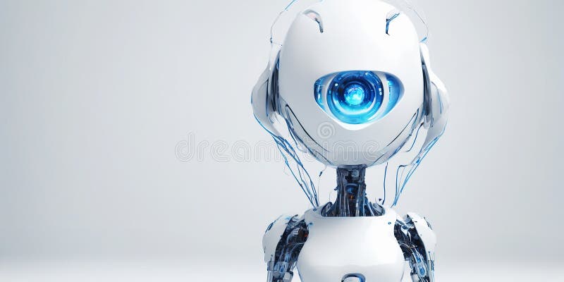 Ai Robot with Sphere Head with Copy Space Stock Illustration ...