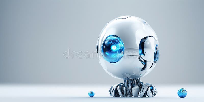 Ai Robot with Sphere Head with Copy Space Stock Illustration ...