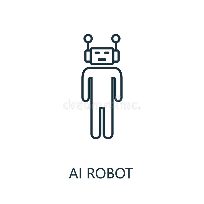 Ai Robot Thin Line Icon. Creative Simple Design from Artificial ...