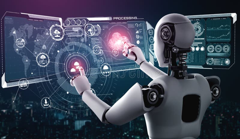 AI Robot Using Cloud Computing Technology To Store Data on Online ...