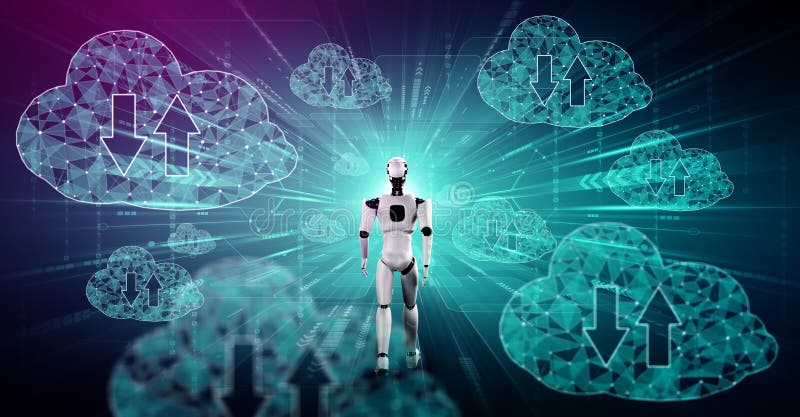 AI Robot Using Cloud Computing Technology To Store Data on Online ...