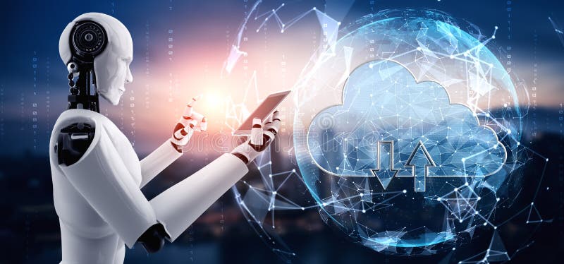 AI Robot Using Cloud Computing Technology To Store Data on Online ...