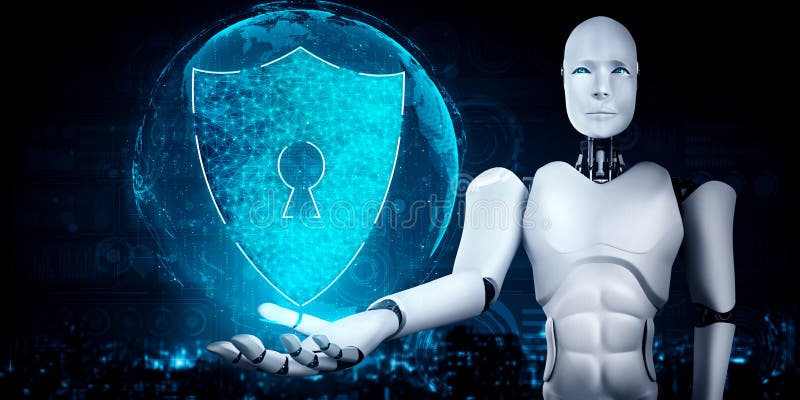 AI Robot Using Cyber Security To Protect Information Privacy Stock ...