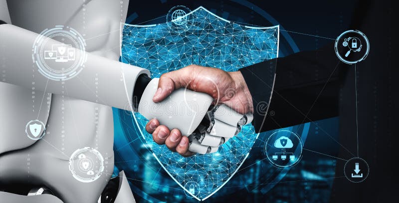 AI Robot Using Cyber Security To Protect Information Privacy Stock ...