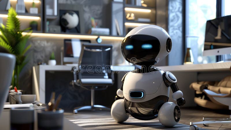 Ai Robot Work in Smart Office, Office Robot, Working Robot Stock ...