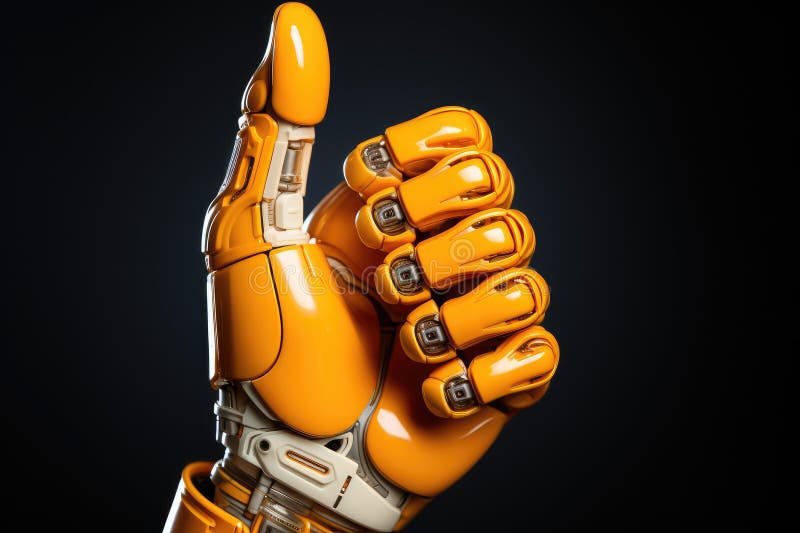 AI Robotic Arm in Support Gesture Stock Image - Image of interesting ...