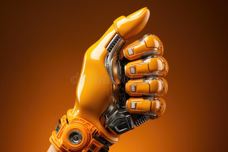AI Robotic Arm in Support Gesture Stock Image - Image of robot, success ...