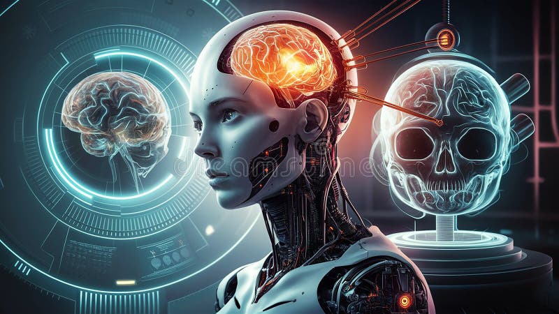 Ai Robotic Technology Artificial Human Intelligence Background Stock ...