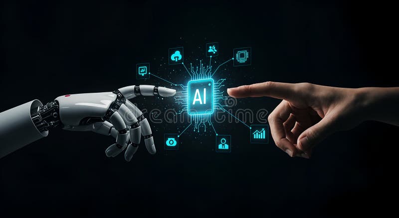 Human Robot AI Collaboration Technology Future Innovation Digital Data ...