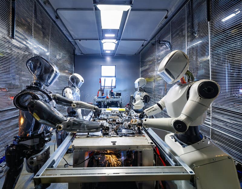 AI Robots and Androids Work with Many Tools in Manufacturing and ...