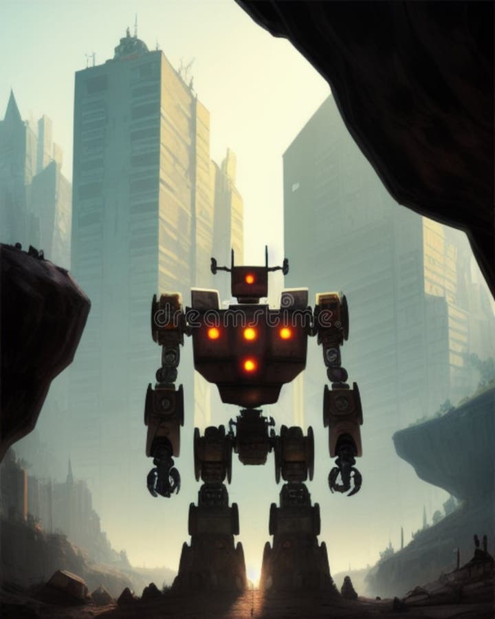 Ai Robots Destroying the World Stock Illustration - Illustration of ...