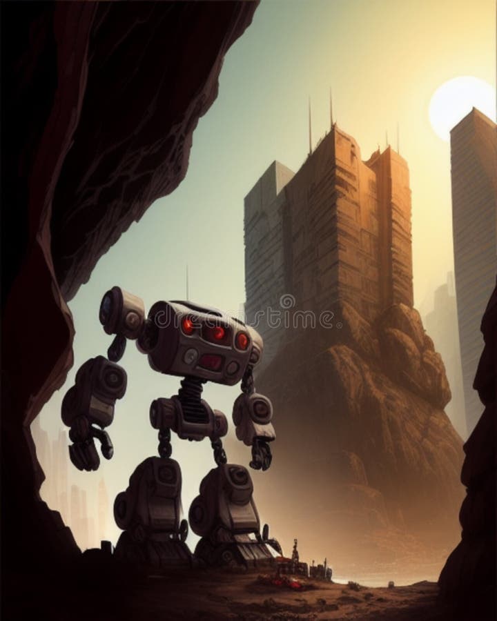 Ai Robots Destroying the World Stock Illustration - Illustration of ...