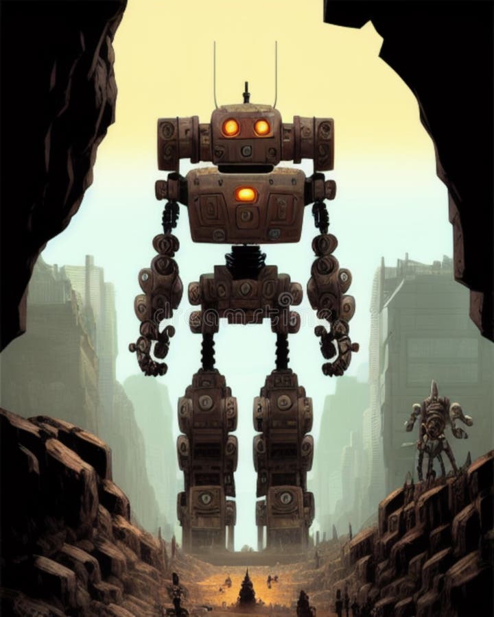 Ai Robots Destroying the World Stock Illustration - Illustration of ...