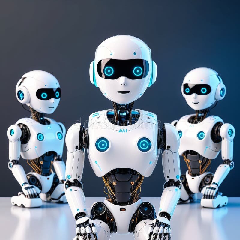 AI Robots with Digital Eyes Stock Image - Image of robotic, design ...