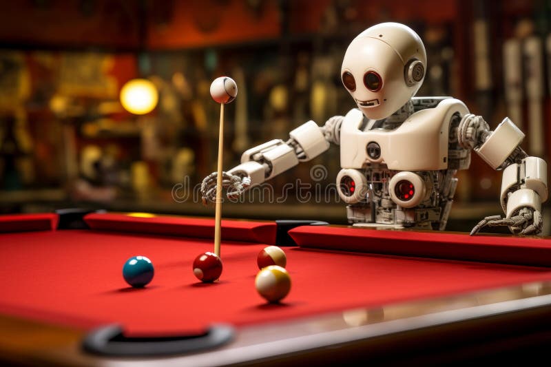 Ai Robots Play Pool. Generate Ai Stock Illustration - Illustration of ...
