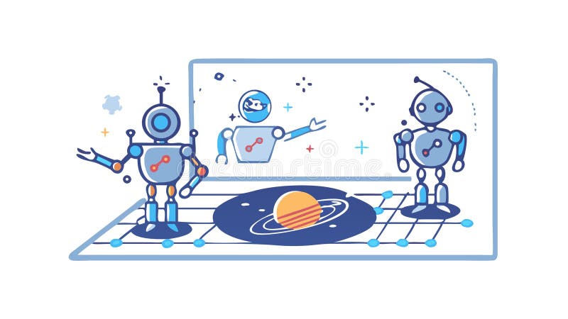 AI Robots Playing Chess, Strategic Automation, and Smart Gaming, Vector ...