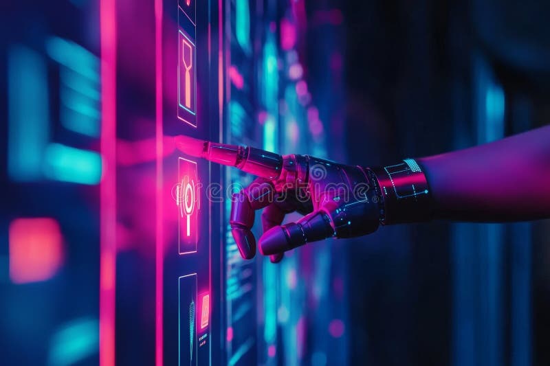 With AI Robots Working on a Graphic Display, Smart Energy Storage ...