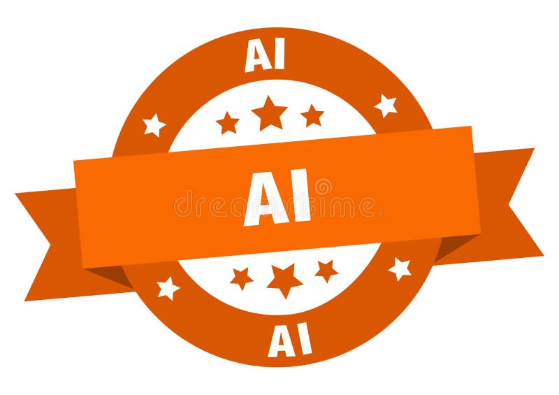 Ai Round Ribbon Isolated Label. Ai Sign Stock Vector - Illustration of ...