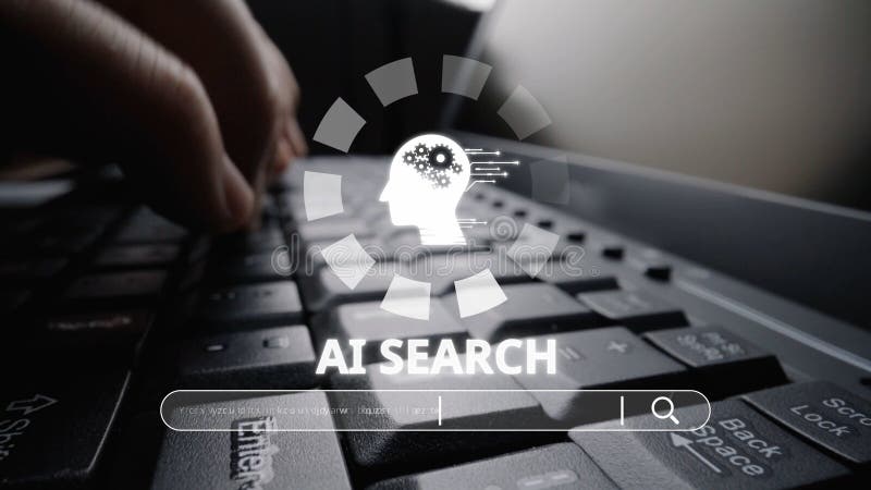 AI Search Engine and Intelligent Data Retrieval User Interface Muxer Stock Image - Image of ...