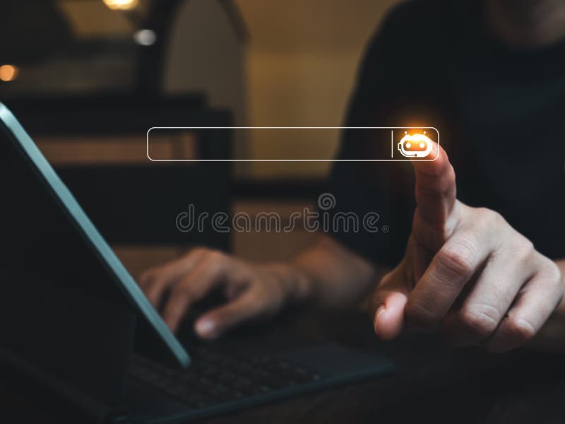Search Engine Bar with Empty Space for Text and Robot Icon Button, Data ... Search Engine Bar with Empty Space for Text and Robot Icon Button, Data ...