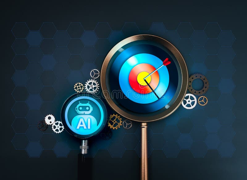 AI Searching Tools, Smart Assistance Technology Concept. Big Goal ...