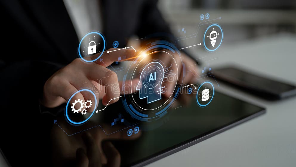 AI Security and Data Ecosystem with Intelligent Network Integration Latch Stock Photo - Image of ...