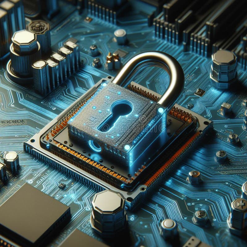 Ai Security Design in Electric Circuit Board Stock Illustration ...