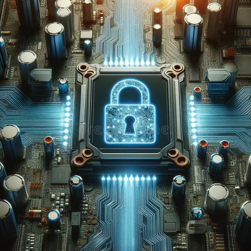 Ai Security Design in Electric Circuit Board Stock Image - Image of ...