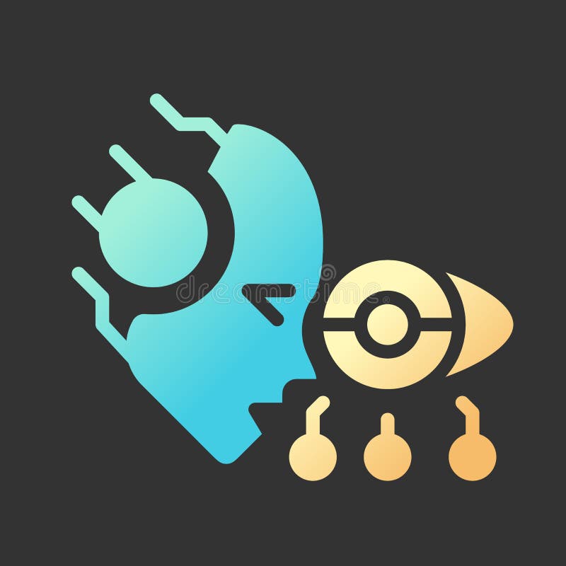 AI See Gradient Glyph Icon with Lineart for Dark Theme Stock Vector ...