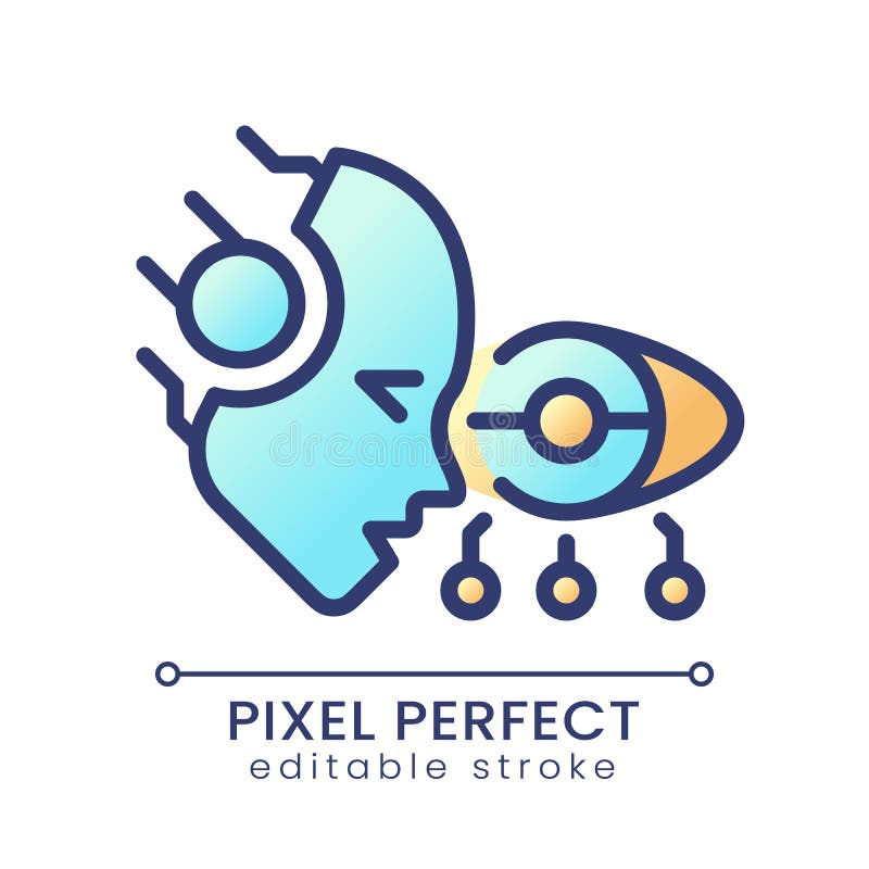 AI See Pixel Perfect Color Gradient Icon Stock Vector - Illustration of ...
