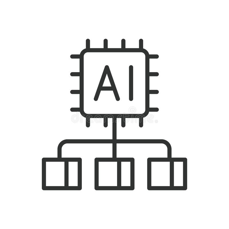 AI Segmentation, Icon in Line Design. AI, Segmentation, Analysis ...