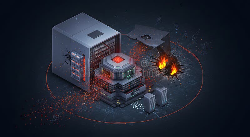 AI Server Meltdown stock illustration. Illustration of catastrophe ...