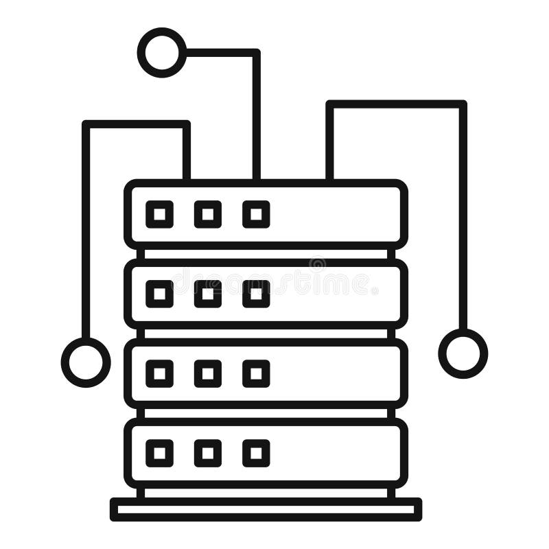 Ai Server Rack Icon, Outline Style Stock Vector - Illustration of ...
