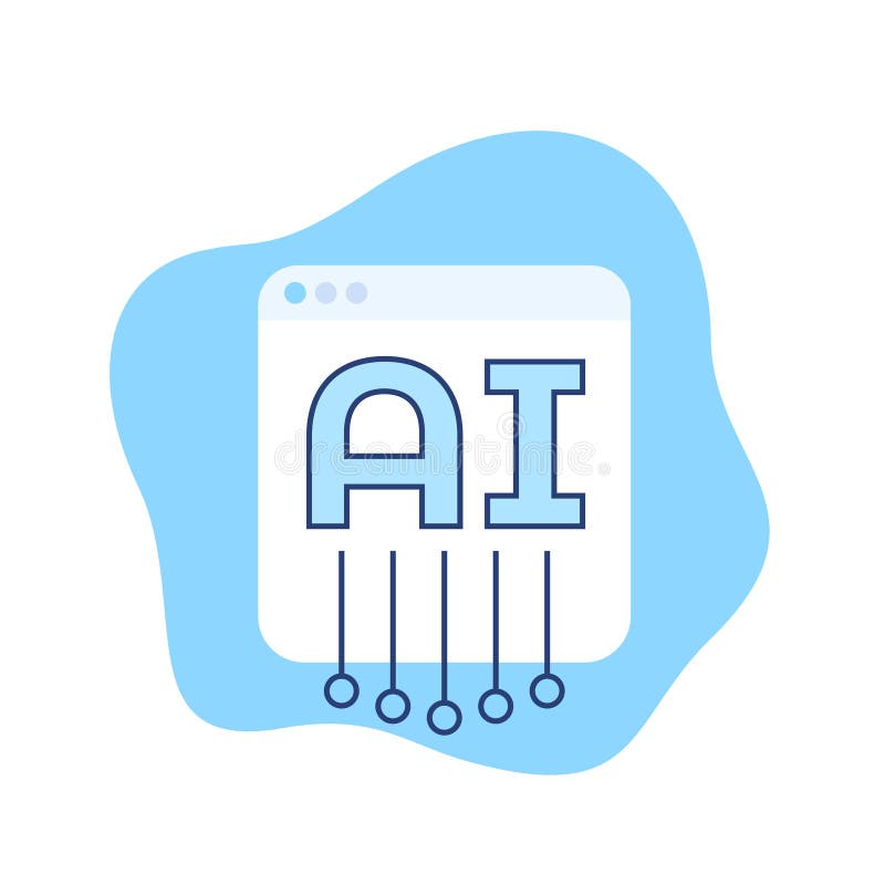 AI service icon for web stock vector. Illustration of virtual - 289350039