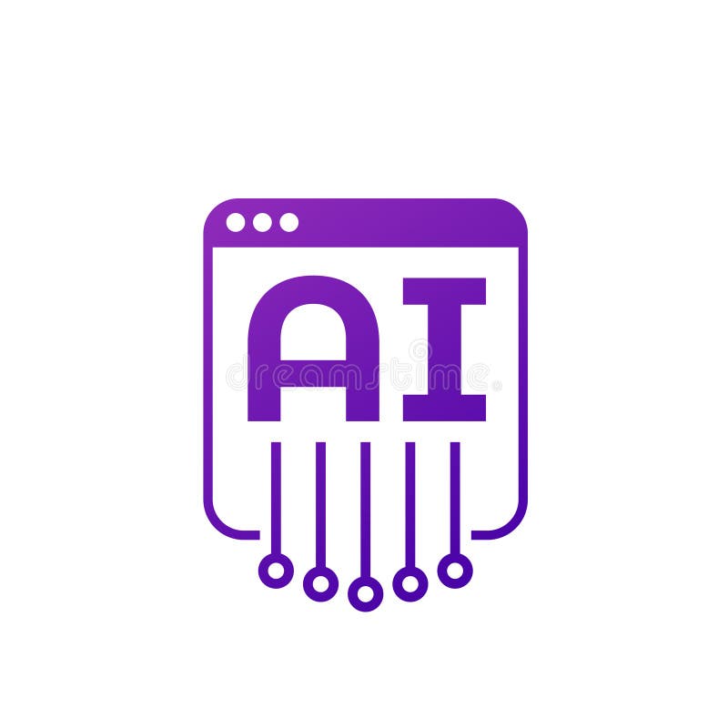 AI service icon on white stock vector. Illustration of virtual - 290115132
