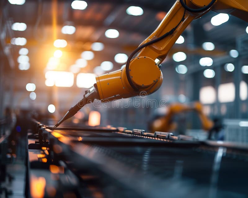 AI Shadow Creeping Amidst Smart Factory Assembly Lines Stock ...