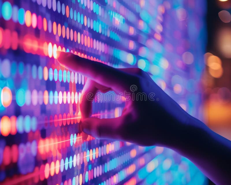 AI Shadow Manipulating Digital Pixels on a Touch Screen Stock Illustration - Illustration of ...
