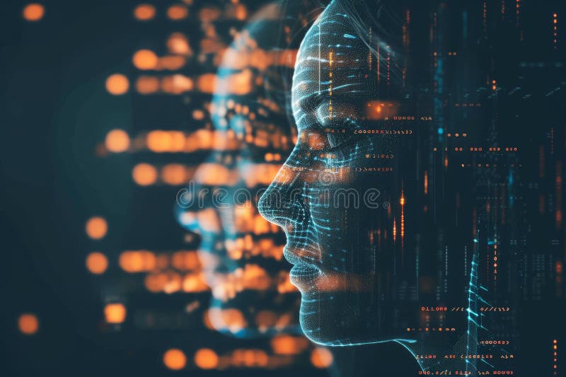 AI Shadow Technology Unraveling Coding Sequences Stock Illustration ...