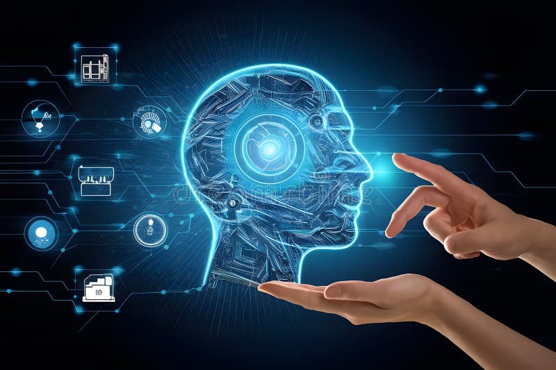 AI Shapes the Future As a Smart Robot Hand Meets Human, Artificial ...