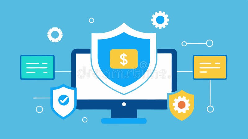 AI Shield a Computer Screen Displaying an AI Shield Icon Surrounded by ...