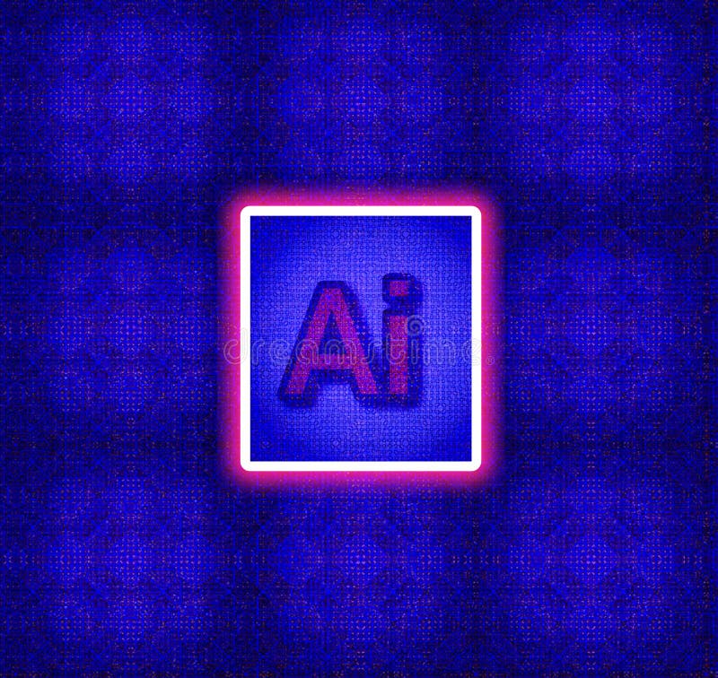 Ai Sign in the Center of the Square Stock Illustration - Illustration ...
