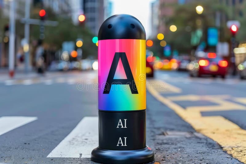 AI Sign on Street, Digital Art, Technology Innovation, Artificial ...