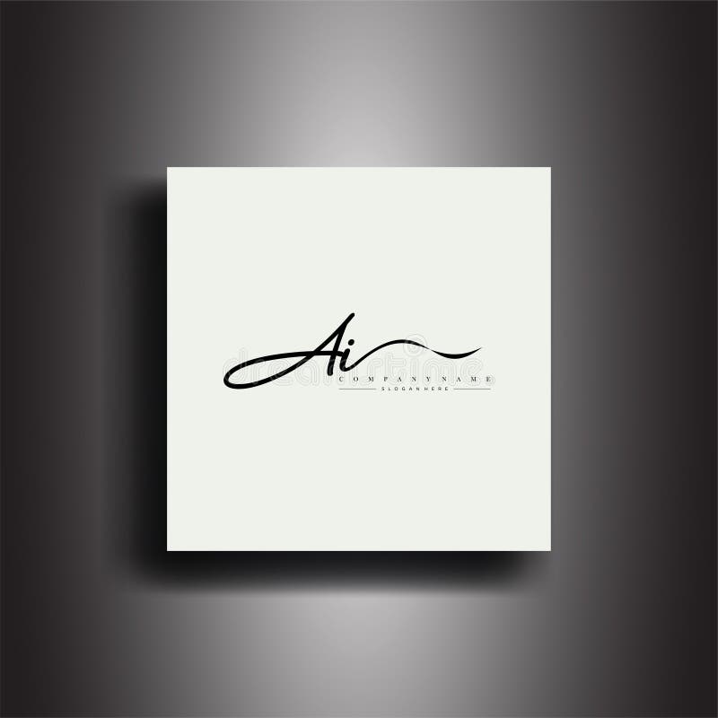 AI Signature Style Monogram.Calligraphic Lettering Icon and Handwriting ...