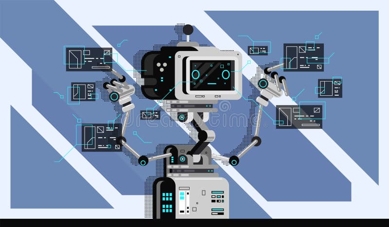 Ai smart bot. robot vector ilustración del vector. Ilustración de ...