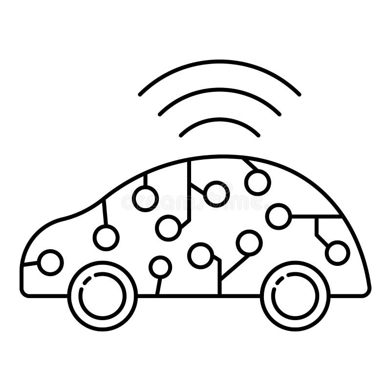 Ai Smart Car Icon, Outline Style Stock Vector - Illustration of ...