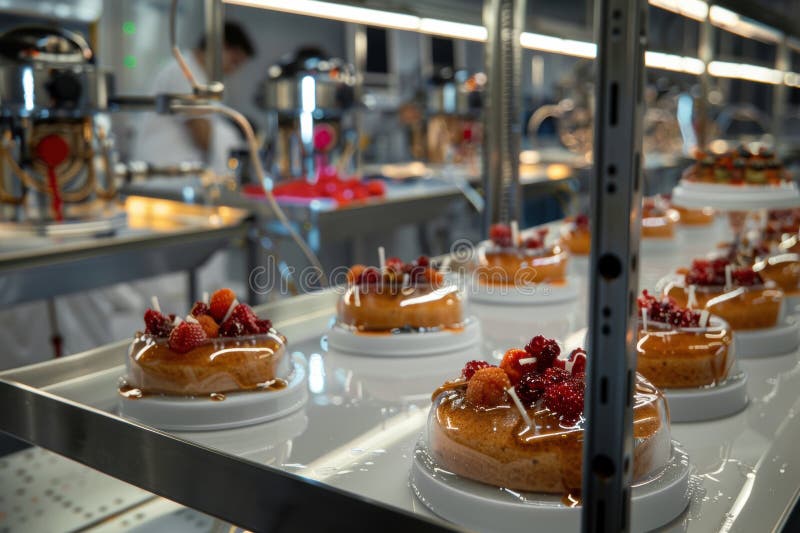 AI Smart Food Factory in White Tones, Advanced Robotics and Automation ...