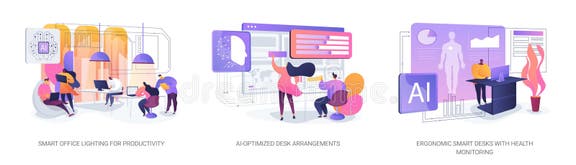 AI and Smart Tech Enhancing Workspaces Abstract Concept Vector ...