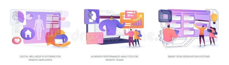 AI and Smart Tools for Hybrid Work Abstract Concept Vector ...
